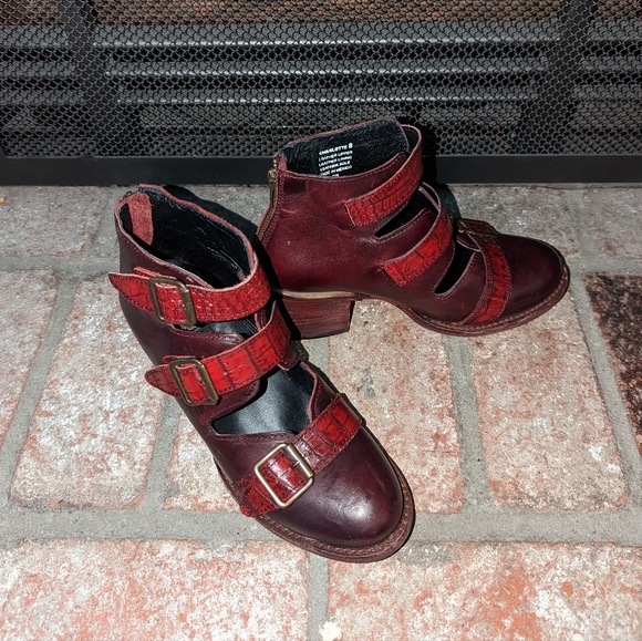 Freebird by Steven | Shoes | Freebird Charlotte Booty In Red Croc Size 8 | Poshmark